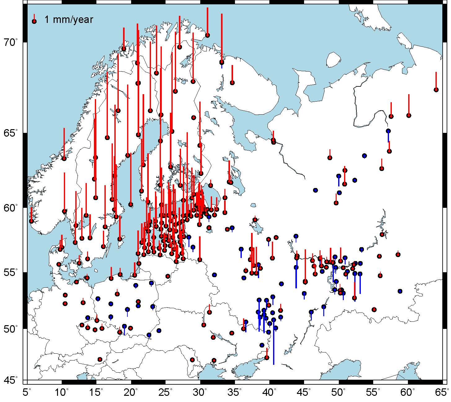 Скорости ГНСС-станций